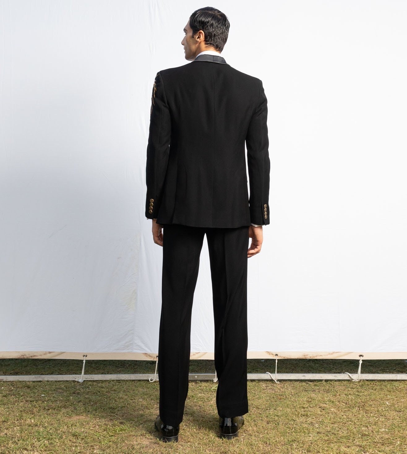 Tiger Inspired Black Golden Crystal Embroidered Jacket for Men, Grooms ...