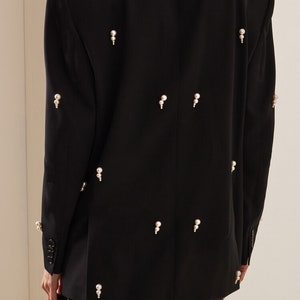 Black Pearl Embroidered Double Breasted Women Pant Suit - Etsy