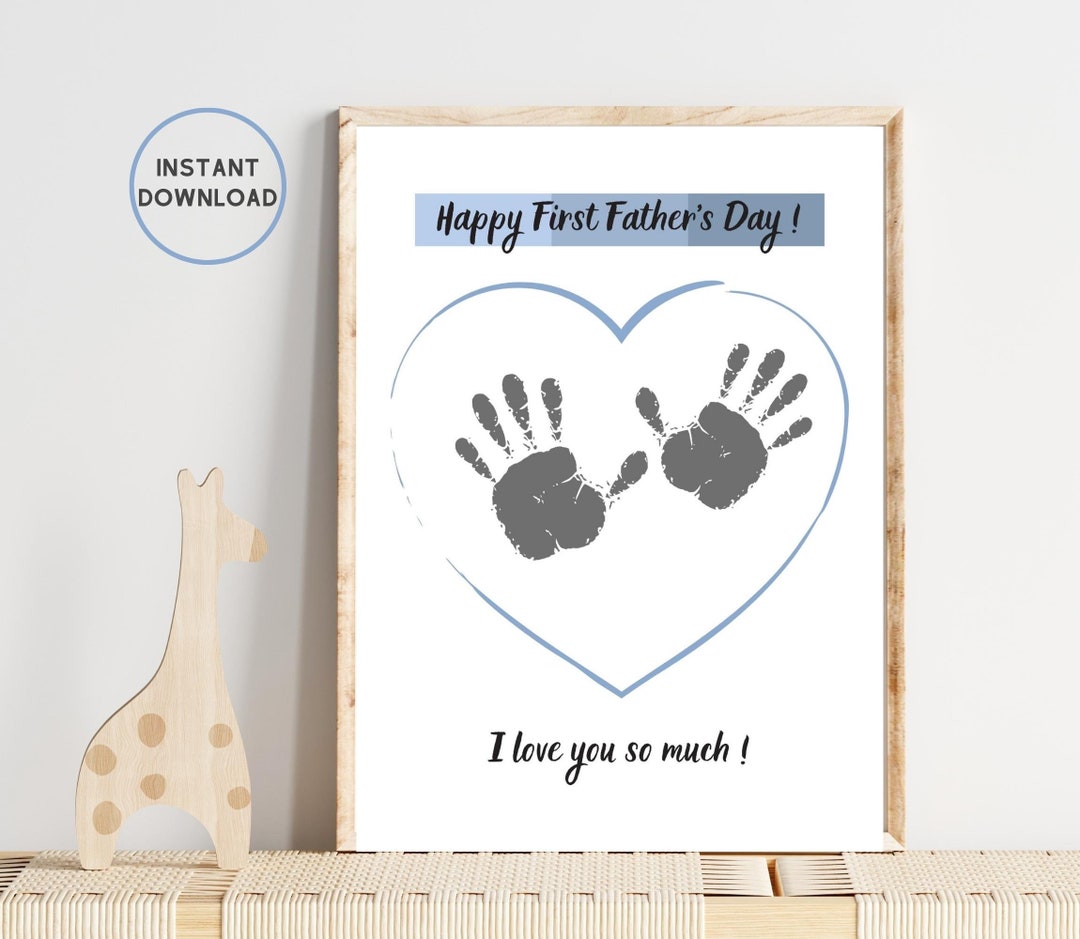 Fathers Day Printable Handprint Craft, Footprint Keepsake, First ...