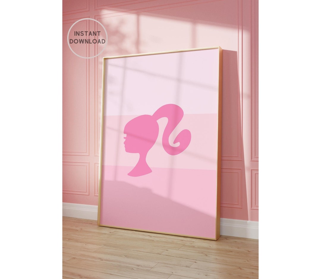 Barbie Print, Pink Baby Girl Nursery Printable for Baby & Kids Room ...