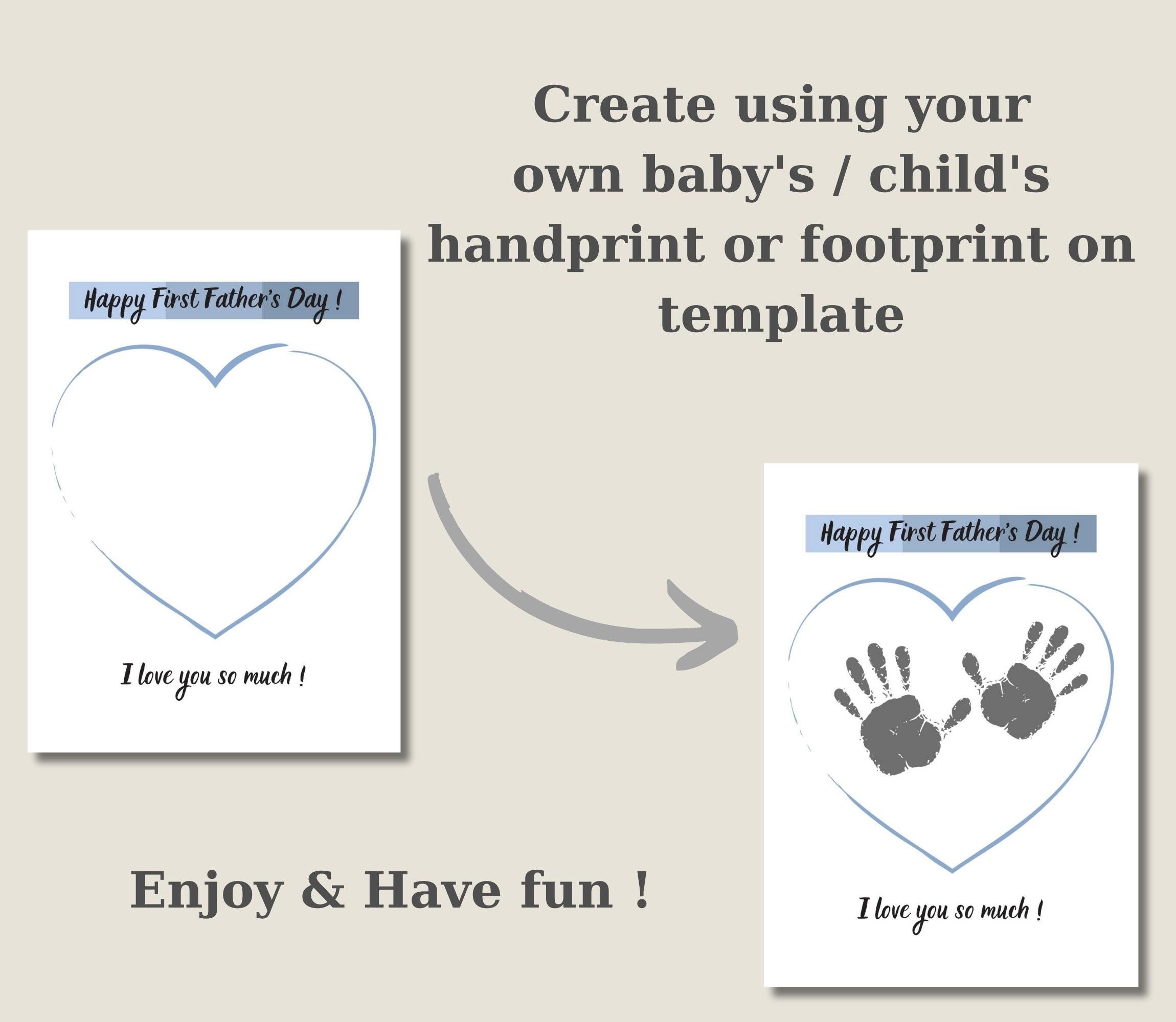 Fathers Day Printable Handprint Craft, Footprint Keepsake, First ...