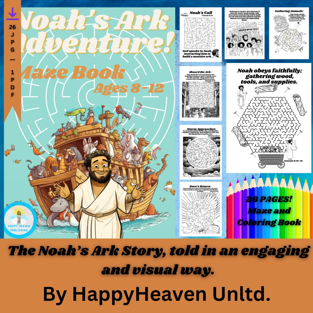 Noah's Ark Adventure Bible Story Activity Printables Maze - Etsy