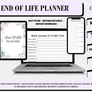 End of Life Planner Printable Kit, Estate Planning Organizer Binder Worksheet Final Wishes ...