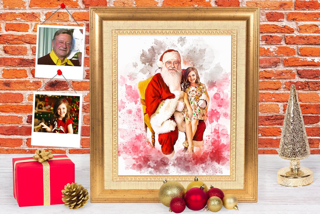 Personalized Santa Claus Face Swap Photo, Memorial Loved One Portrait ...
