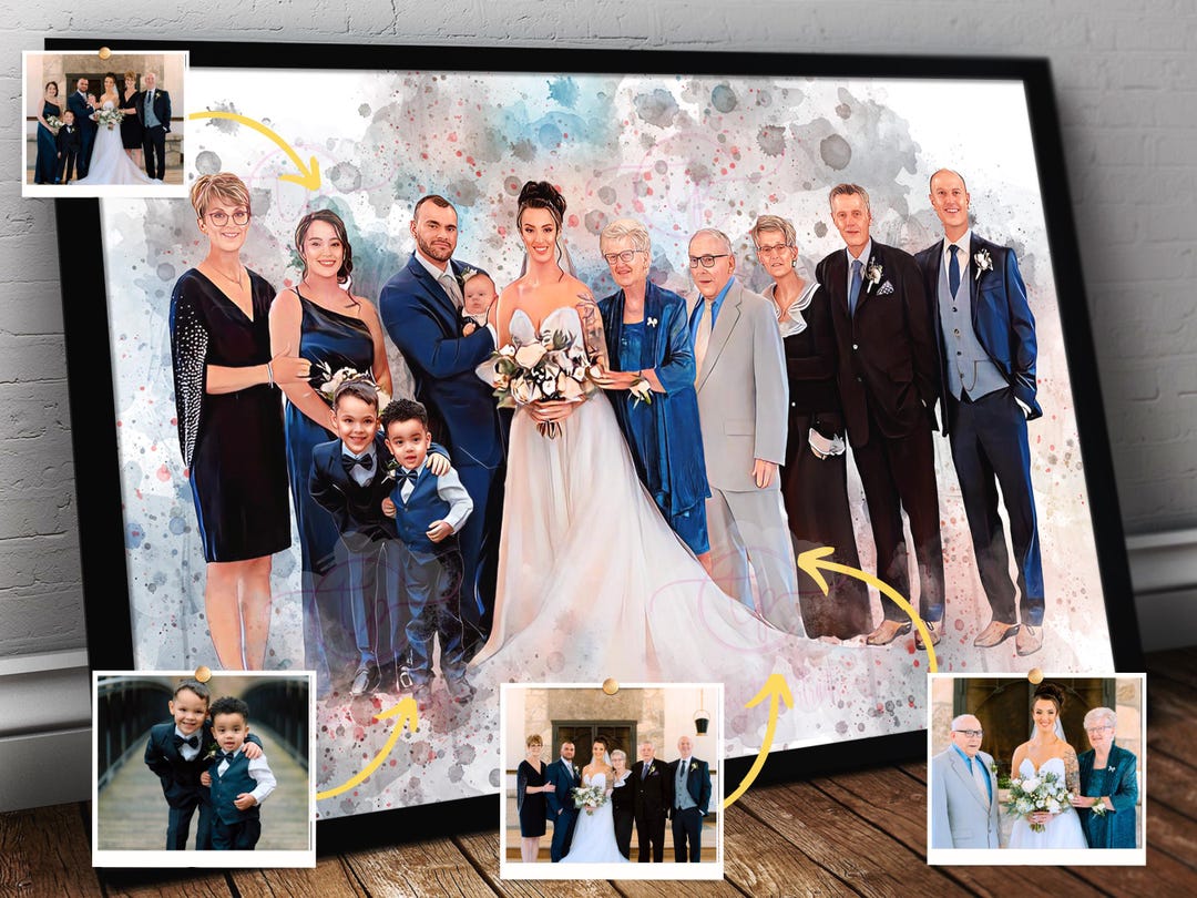 Wedding Photo With Passed Away Grandparent, Custom Portrait With ...