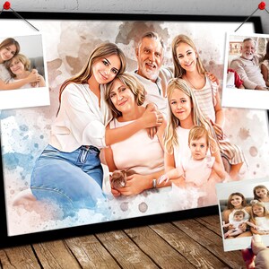 Personalized Watercolor Painting of Loved Ones, Customizable Family ...