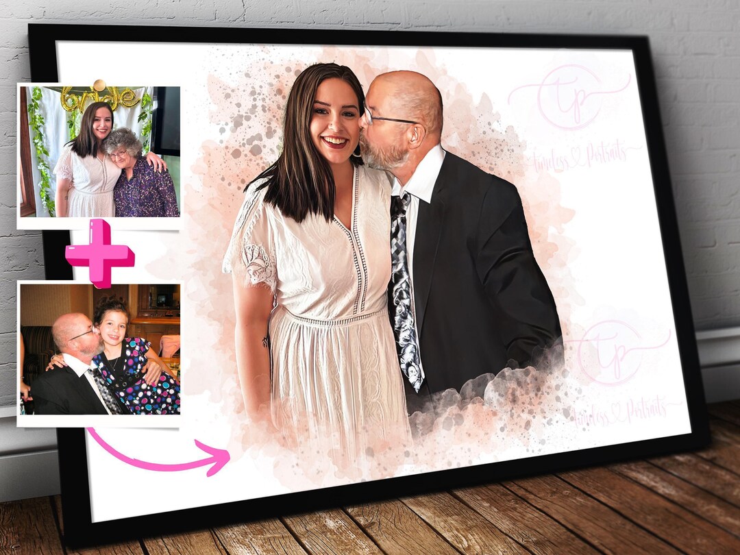 Custom Wedding Portrait, Add Passed Away Father to Wedding Memorial ...