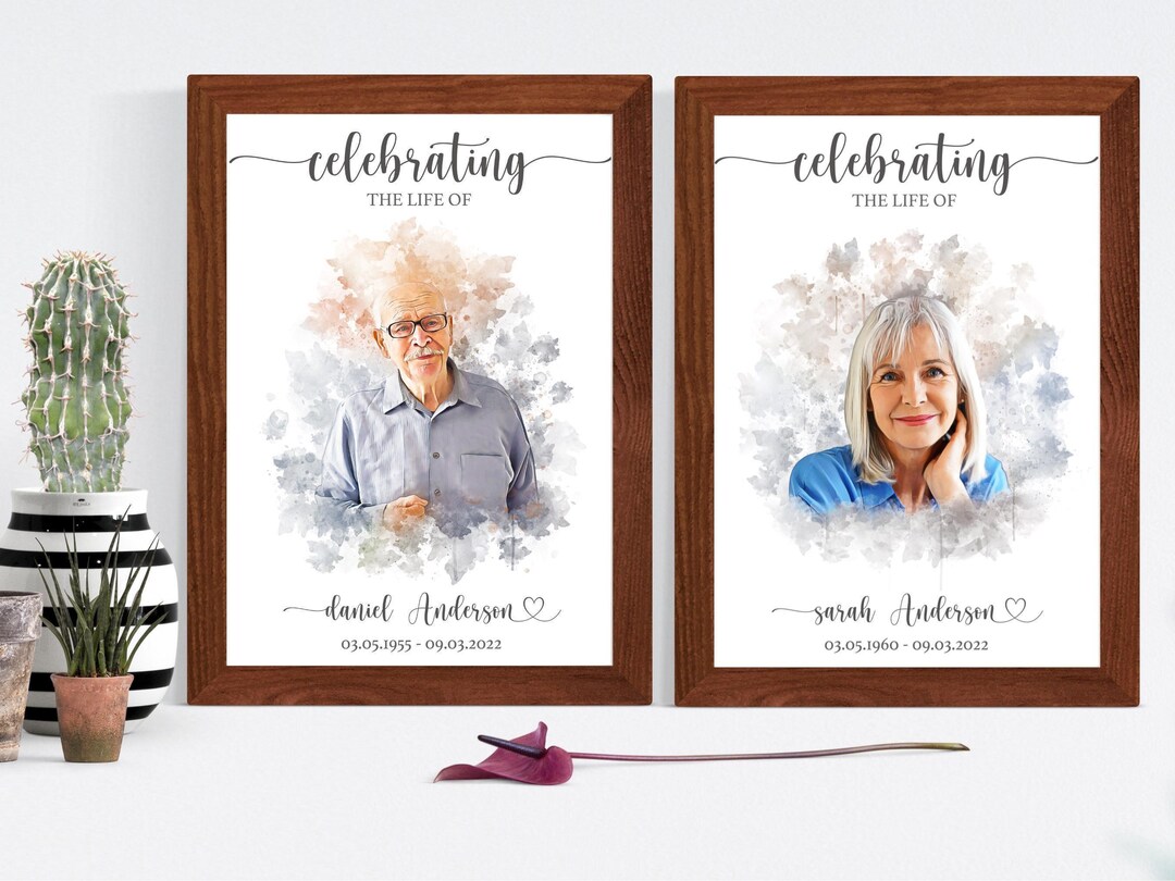 In Loving Memory Portrait Set for Grandfather and Grandmother ...