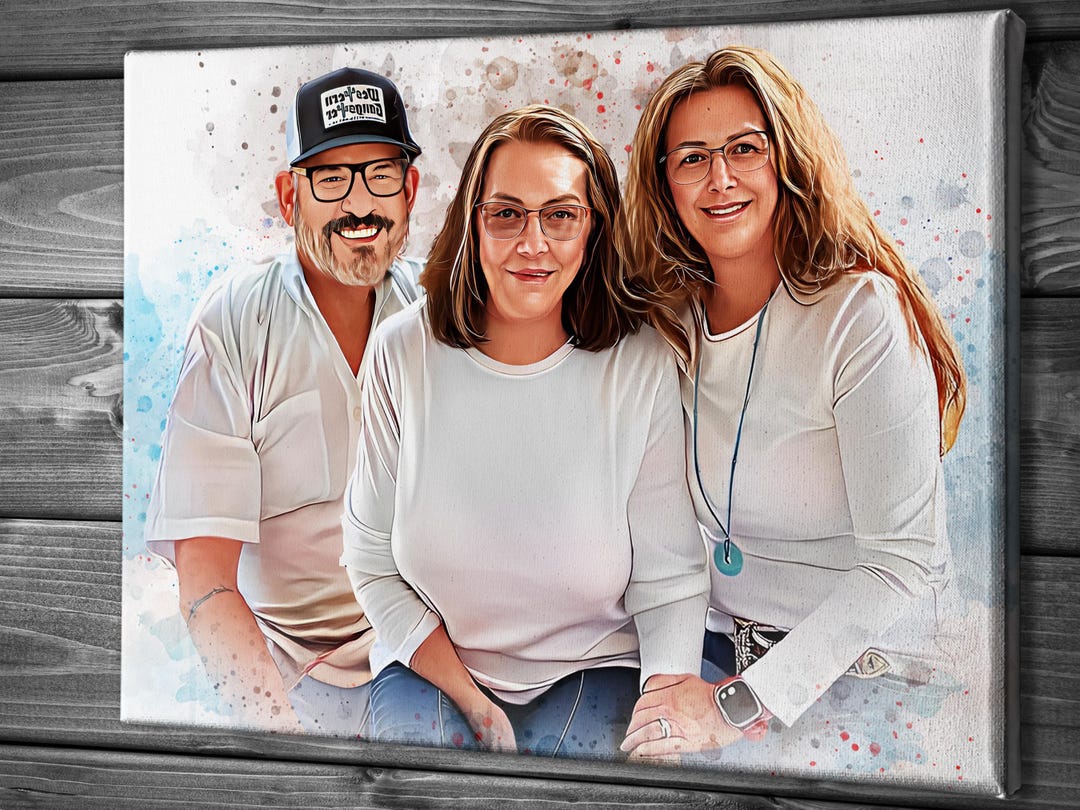 Custom Family Portrait From Separate Photos, Painting From Photo ...