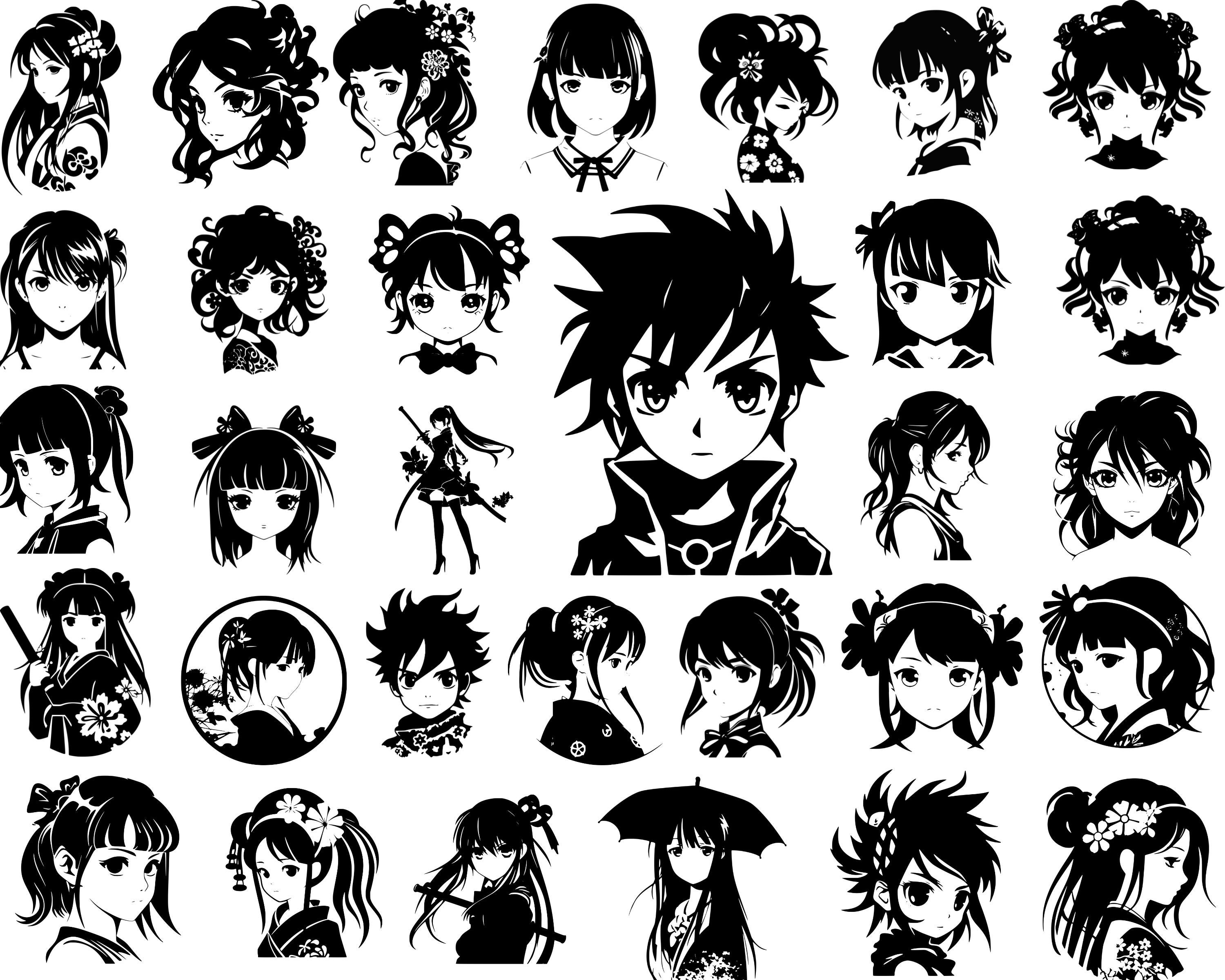 Anime SVG Bundle, Anime Vector, Anime Character, Kawaii Svg, Manga SVG ...