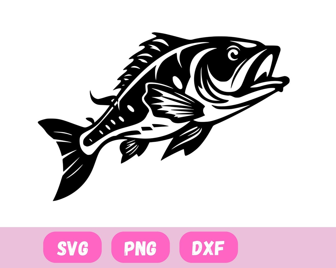 Fish Svg, Fish Png, Fishing Svg, Bass Fish Svg, Fish Vector Svg, Fish ...