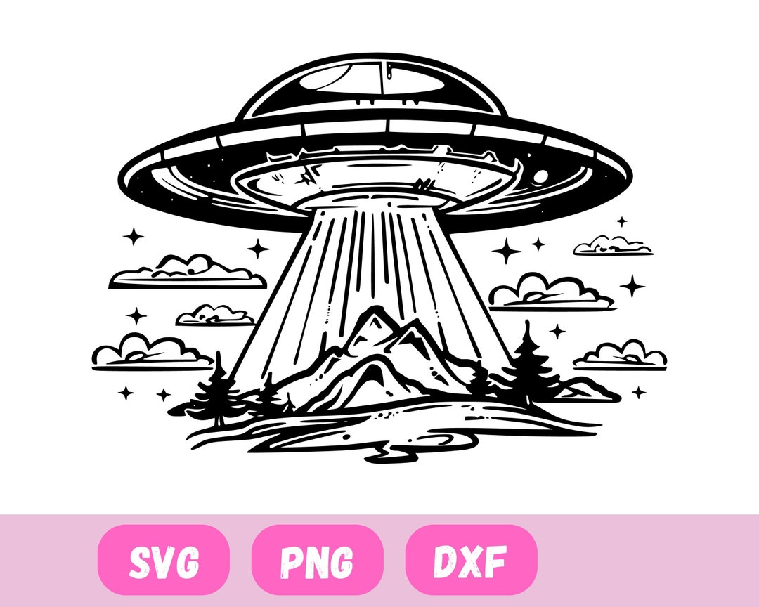 UFO SVG, Files for Cricut, Ufo Clipart, Ufo Outline Svg, Alien Svg File ...