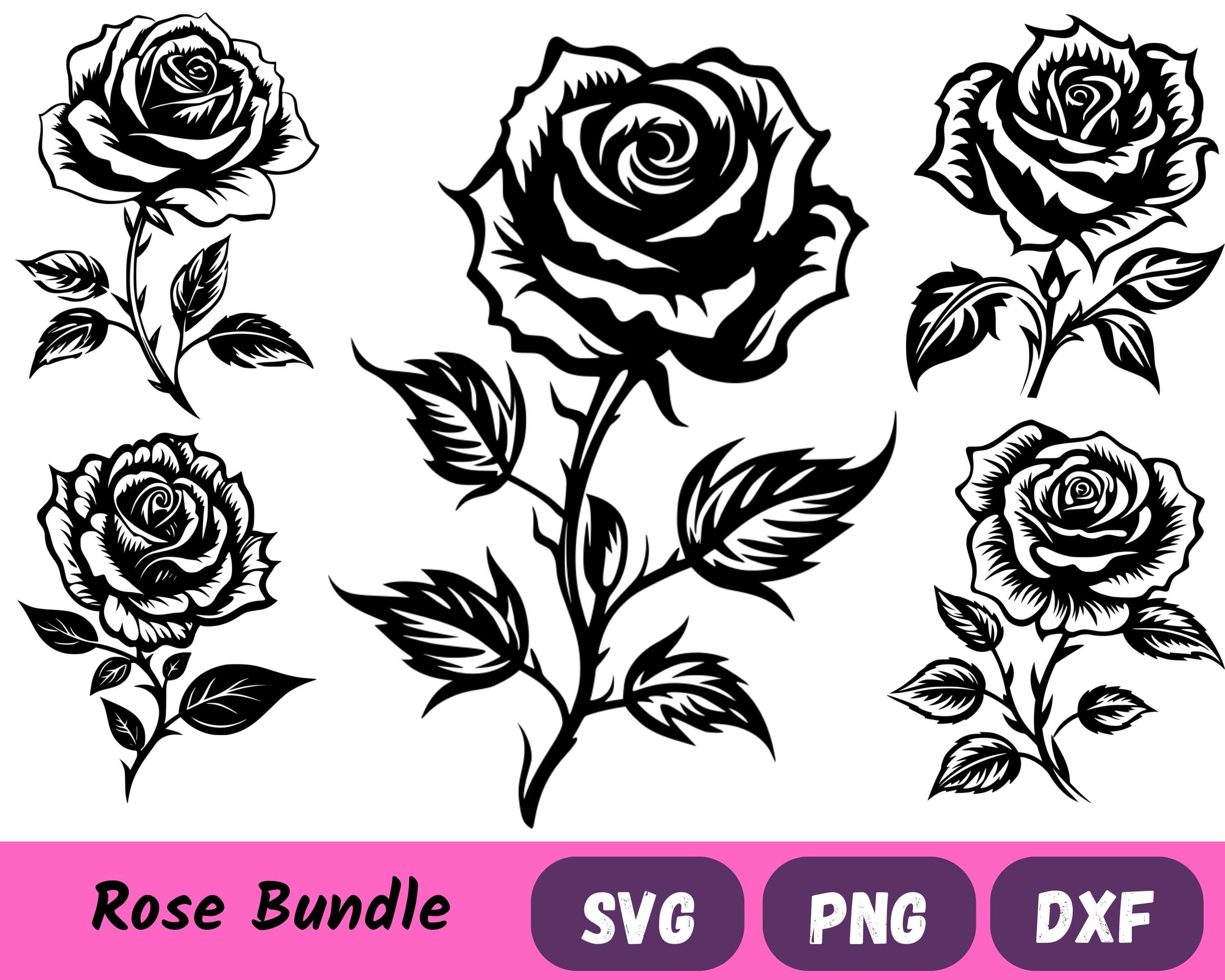 Paquete de rosas, svg de flores, svg floral, svg de paquete de flores ...