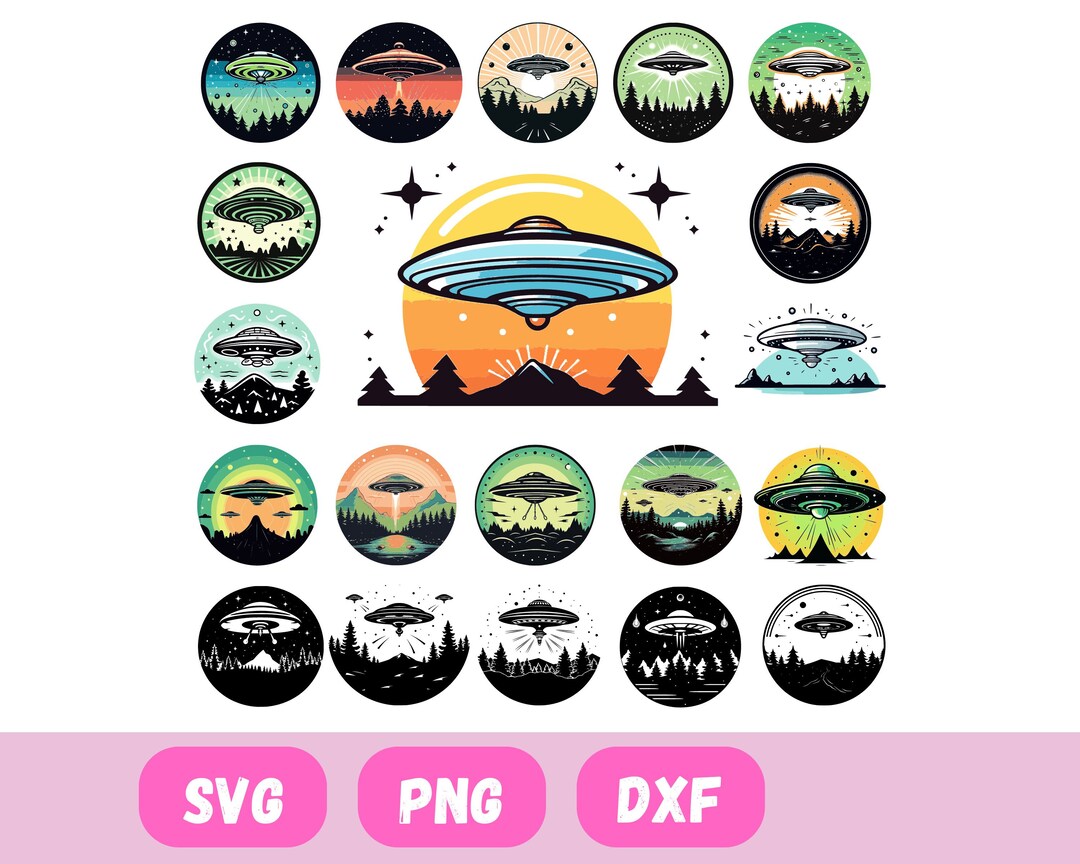 UFO SVG, Bundle, Svg Files for Cricut, Ufo Clipart, Ufo Outline Svg ...