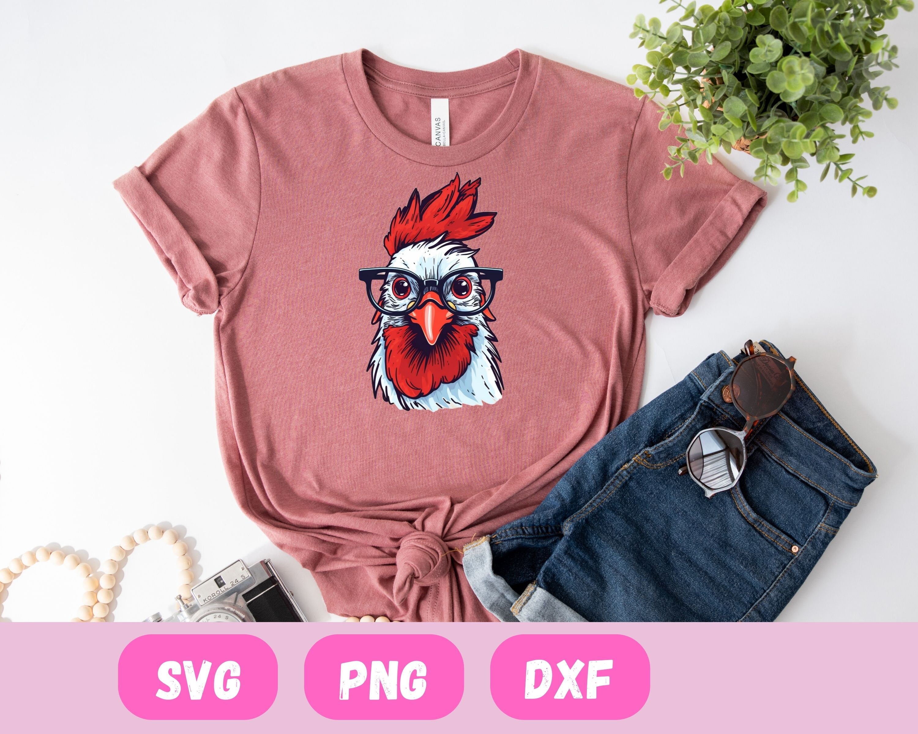 Chicken With Galasses, Chicken Svg, Svg Files for Cricut, Funny Chicken ...