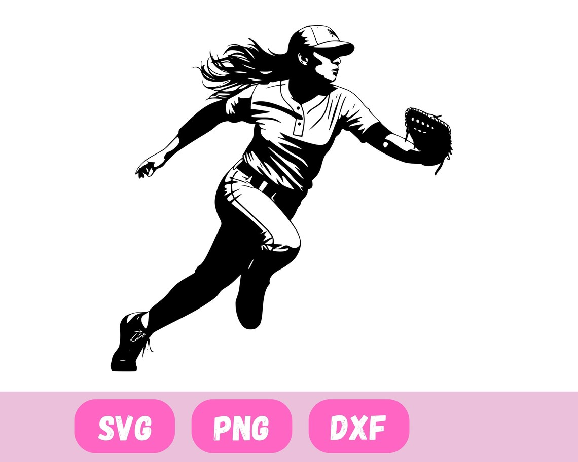 BASEBALL Girl SVG, File for Cricut, Softball, Silhouette, Files for ...