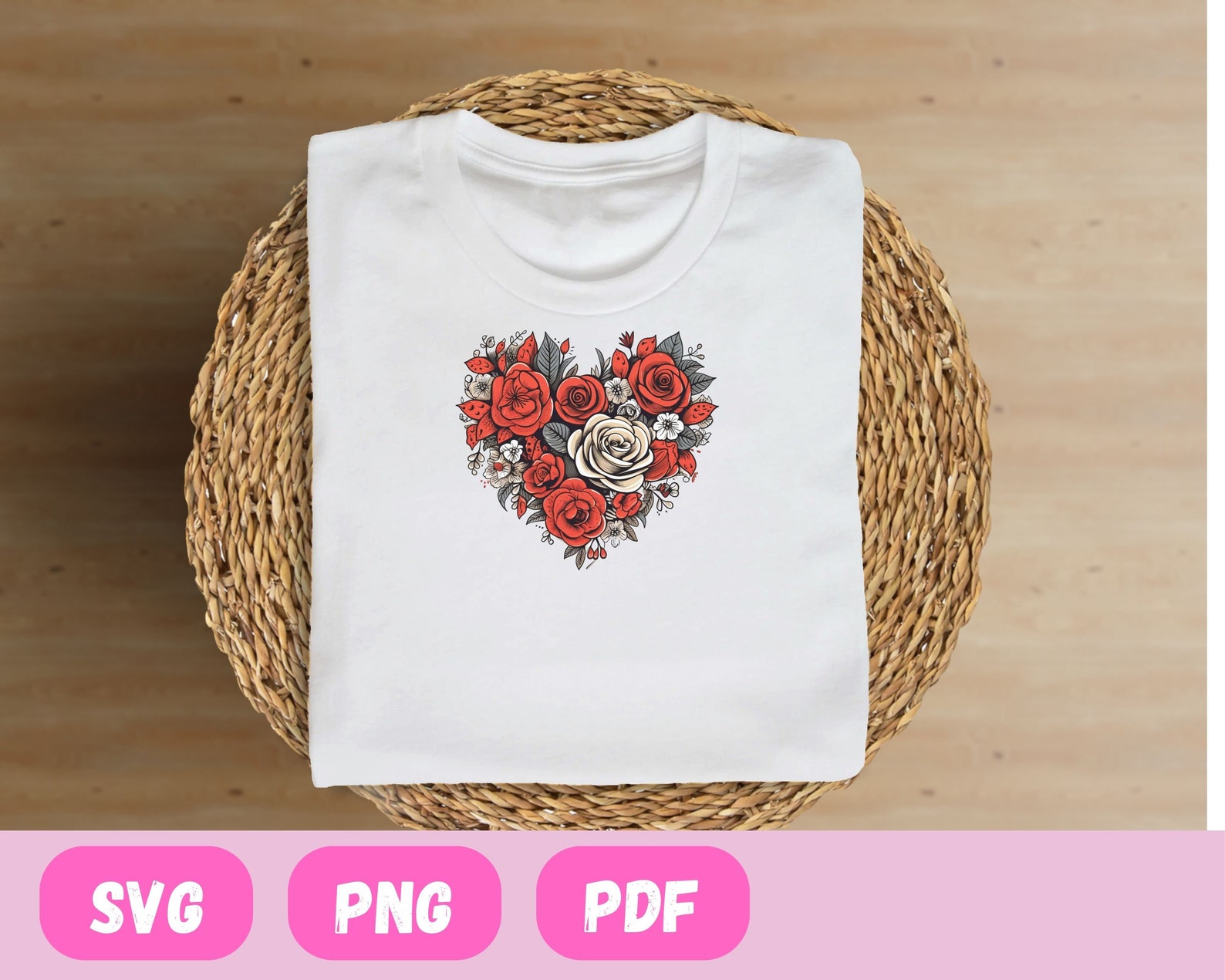Roses Svg Heart Svg Flower Bouquet Svg Svg Files for - Etsy