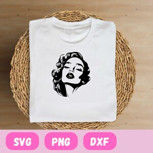 Pin-up Svg, Svg Files for Cricut, Woman Face Svg, Woman Head Svg, 40s ...