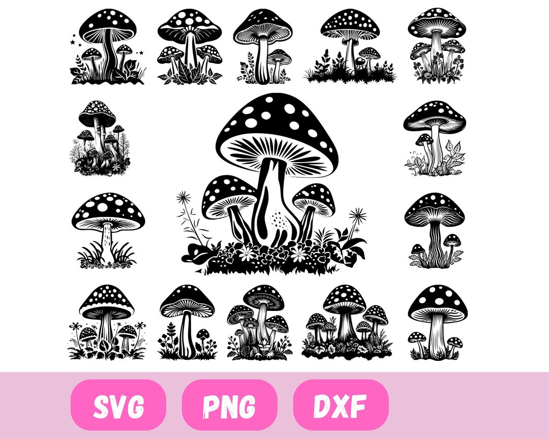 Mushroom Svg Bundle, Mushroom Svg, Mushroom Clipart, Svg Files for ...
