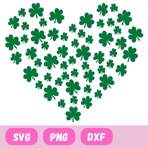 Clover Heart Svg, Shamrock Svg, St Patricks Day Svg, Four Leaf Clover ...