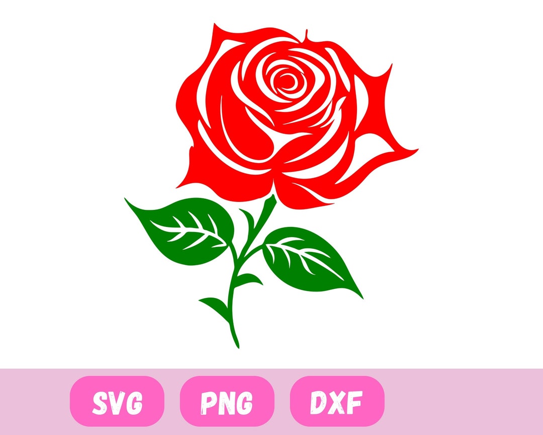 Single Rose Svg, Rose, Clip Art Download, Wedding Gift, Rose Flower Svg ...