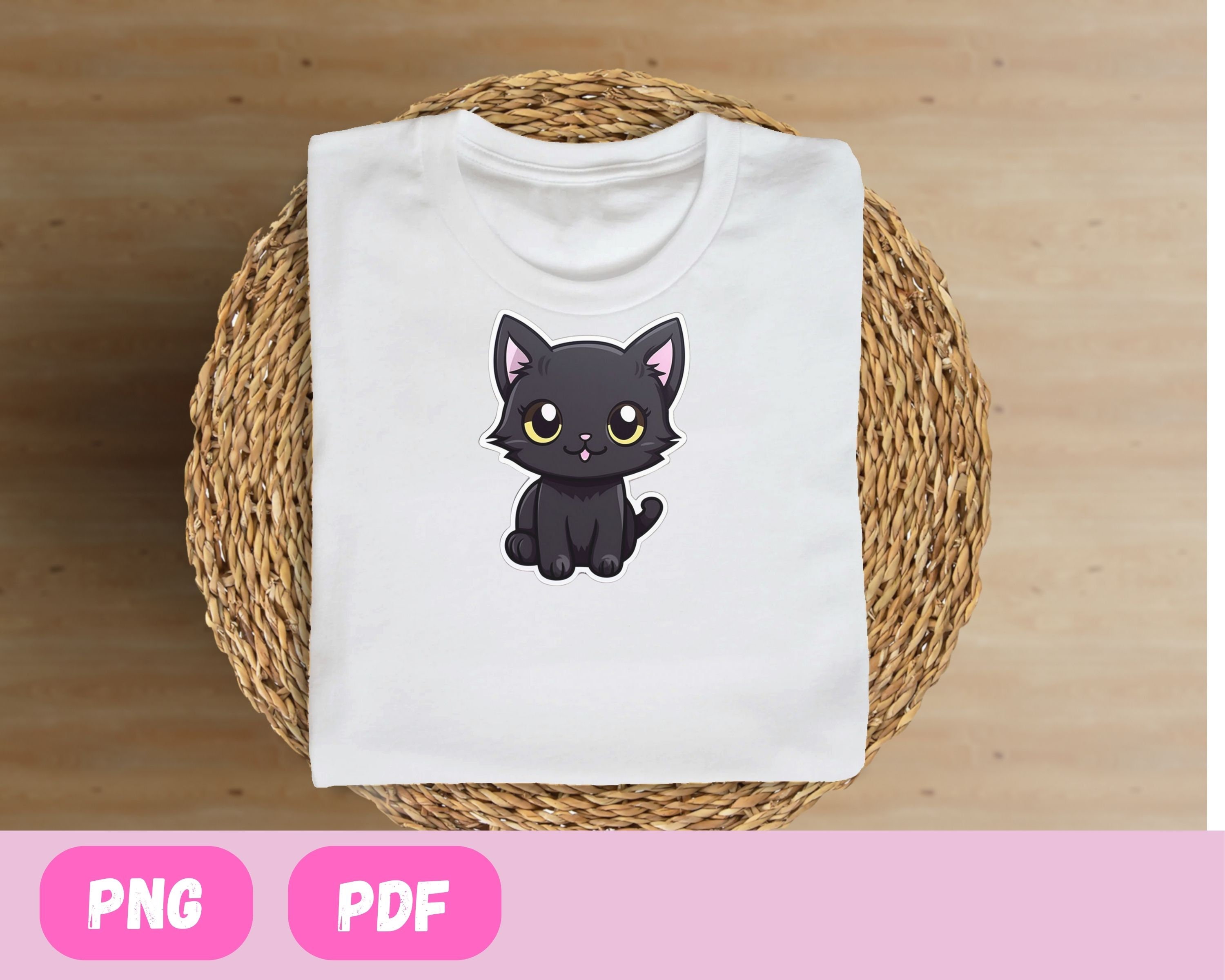 Printable Black Cat Sticker Black Cat File for Cricut - Etsy