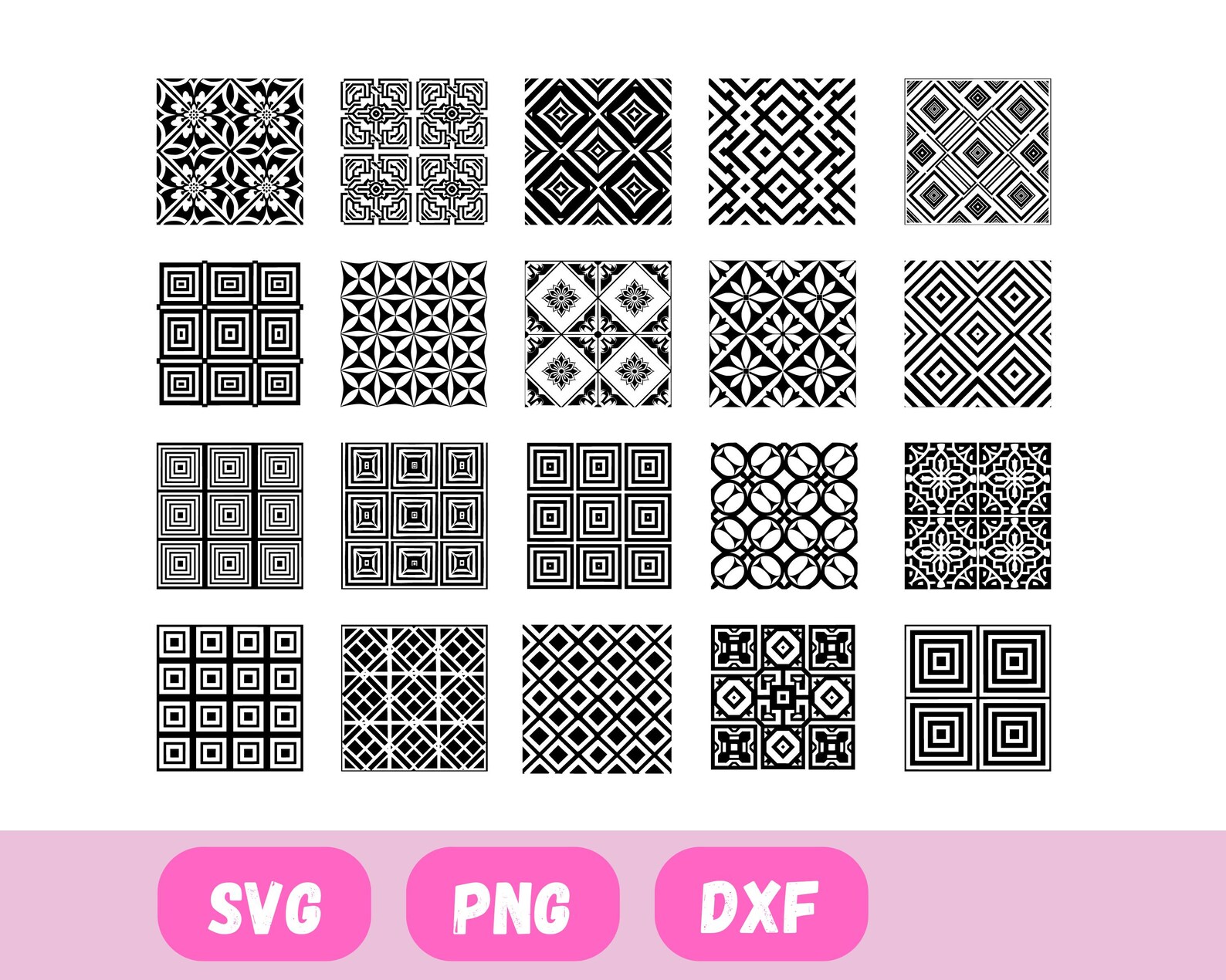 Geometrical Pattern Svg Bundle, Geometric Wallart, Square Background ...