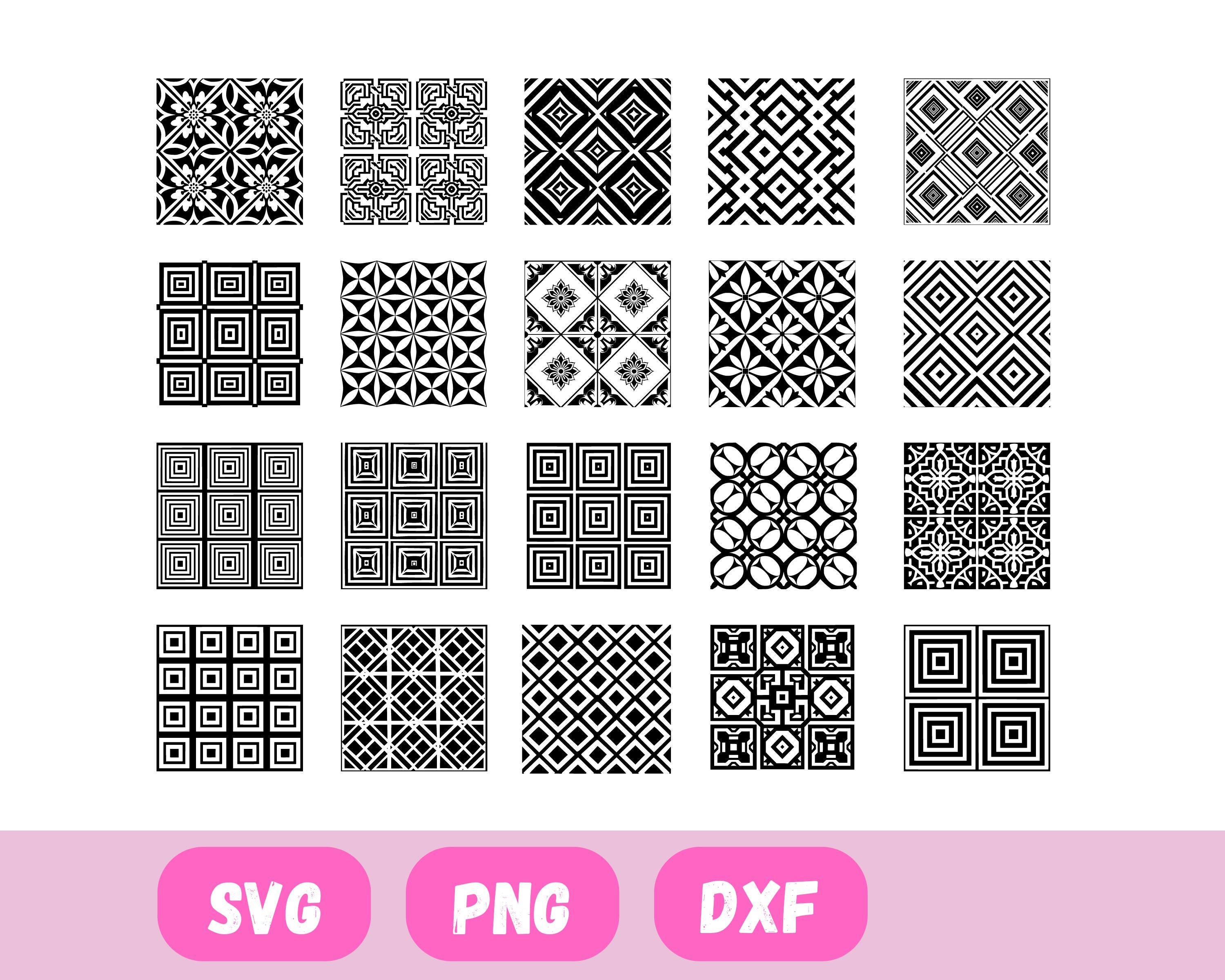 Geometrical Pattern Svg Bundle, Geometric Wallart, Square Background ...