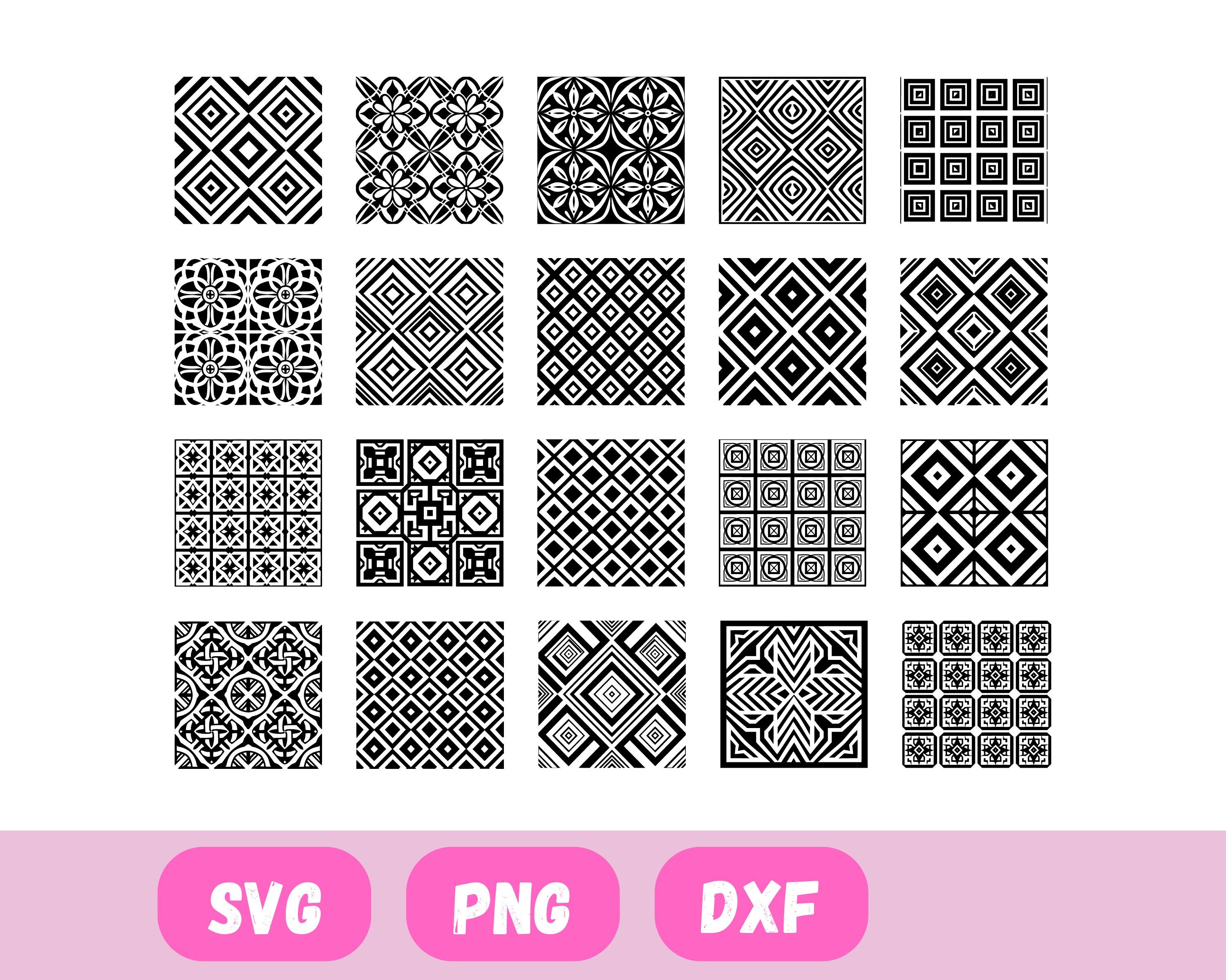 Geometrical Pattern Svg Bundle, Geometric Wallart, Square Background ...