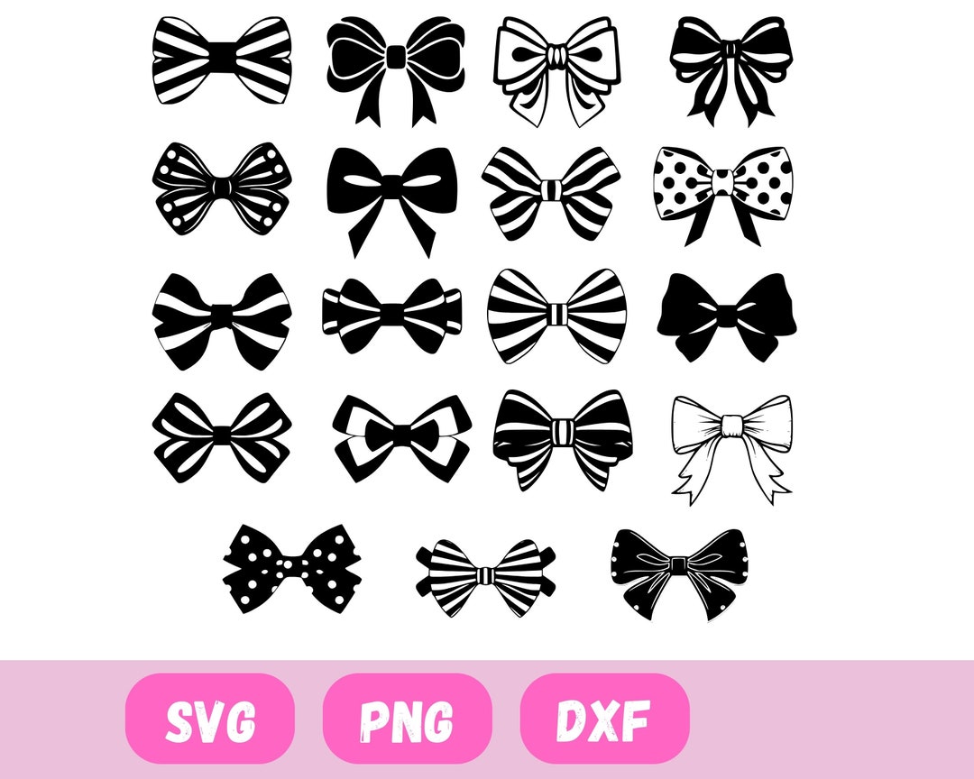 Ribbon Bow SVG Bundle, Bow Svg, Svg Files for Cricut, Happy Birthday ...