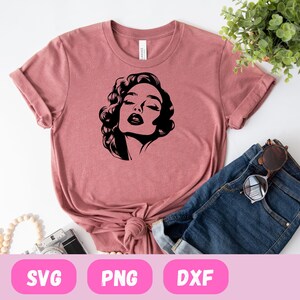 Pin-up Svg, Svg Files for Cricut, Woman Face Svg, Woman Head Svg, 40s ...