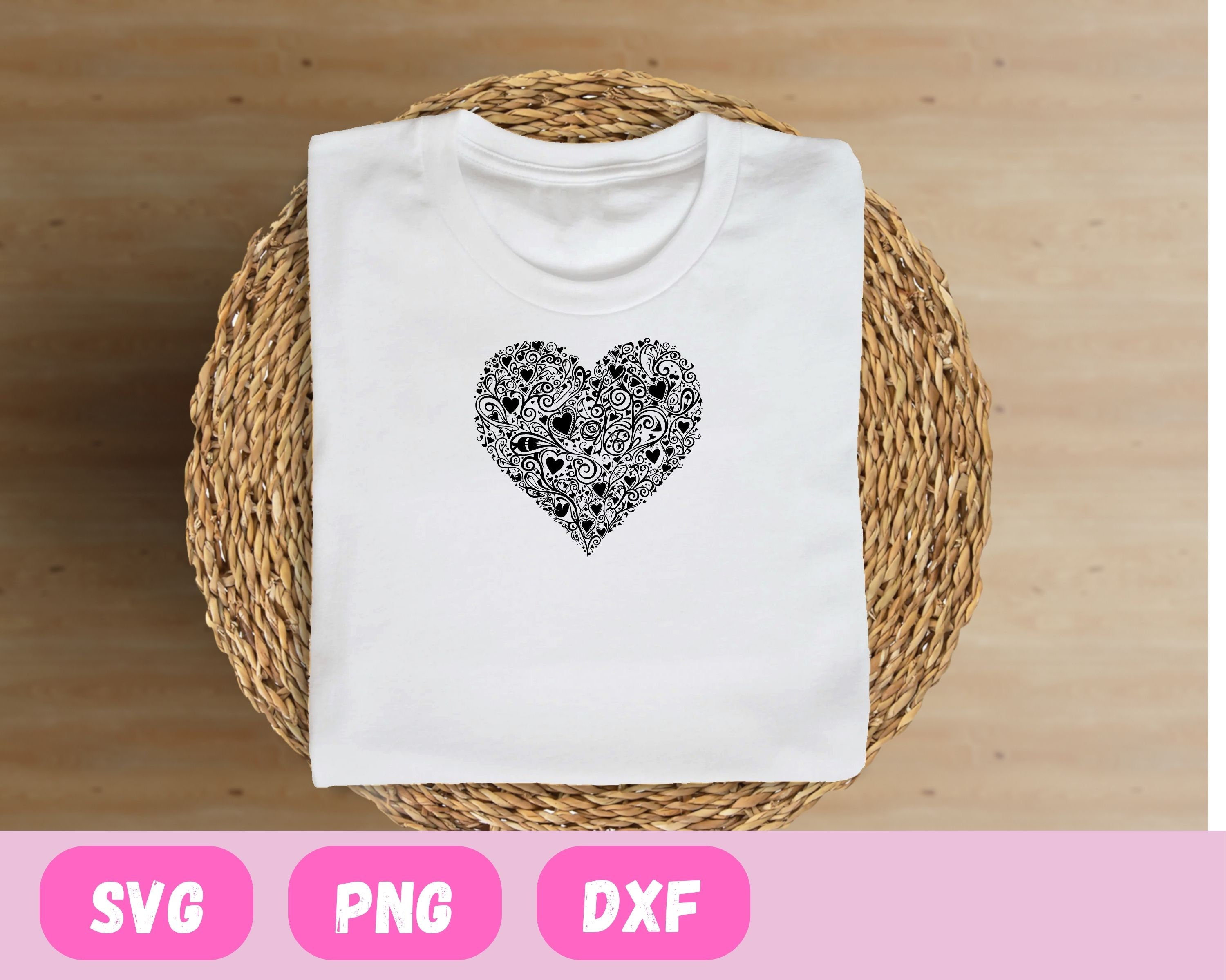 Heart Svg, Scribble Heart Svg, Patterned Heart Svg, Love Svg, Svg Files for Cricut, Engagement ...