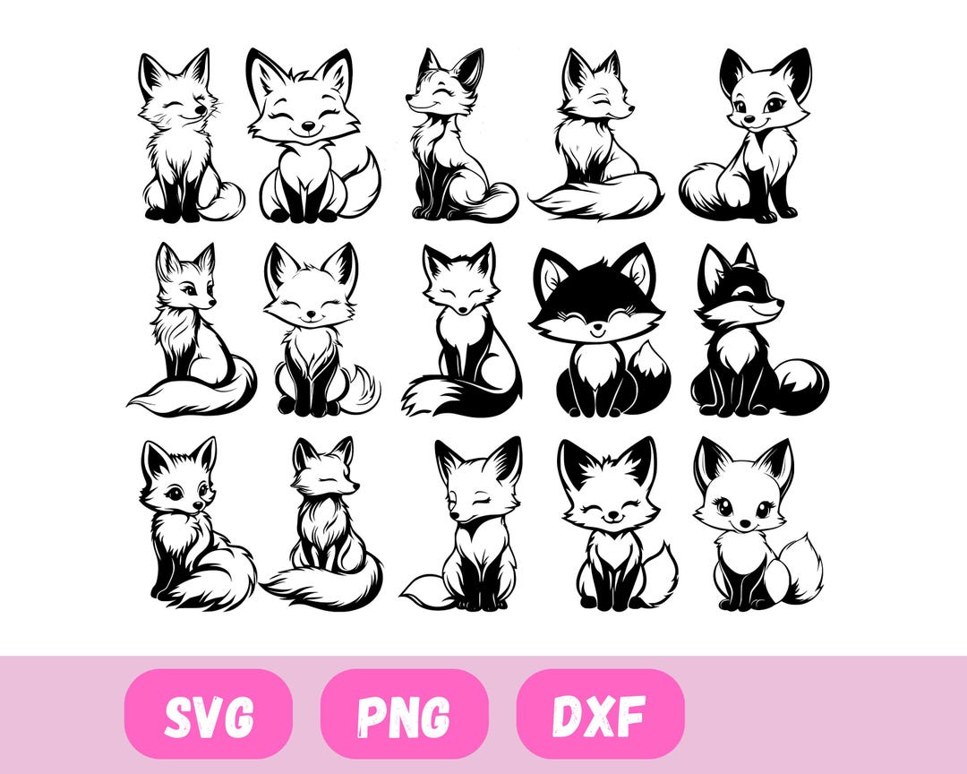 Fox Bundle SVG, Fox SVG, Svg Files for Cricut, Fox Clipart, Fox PNG ...