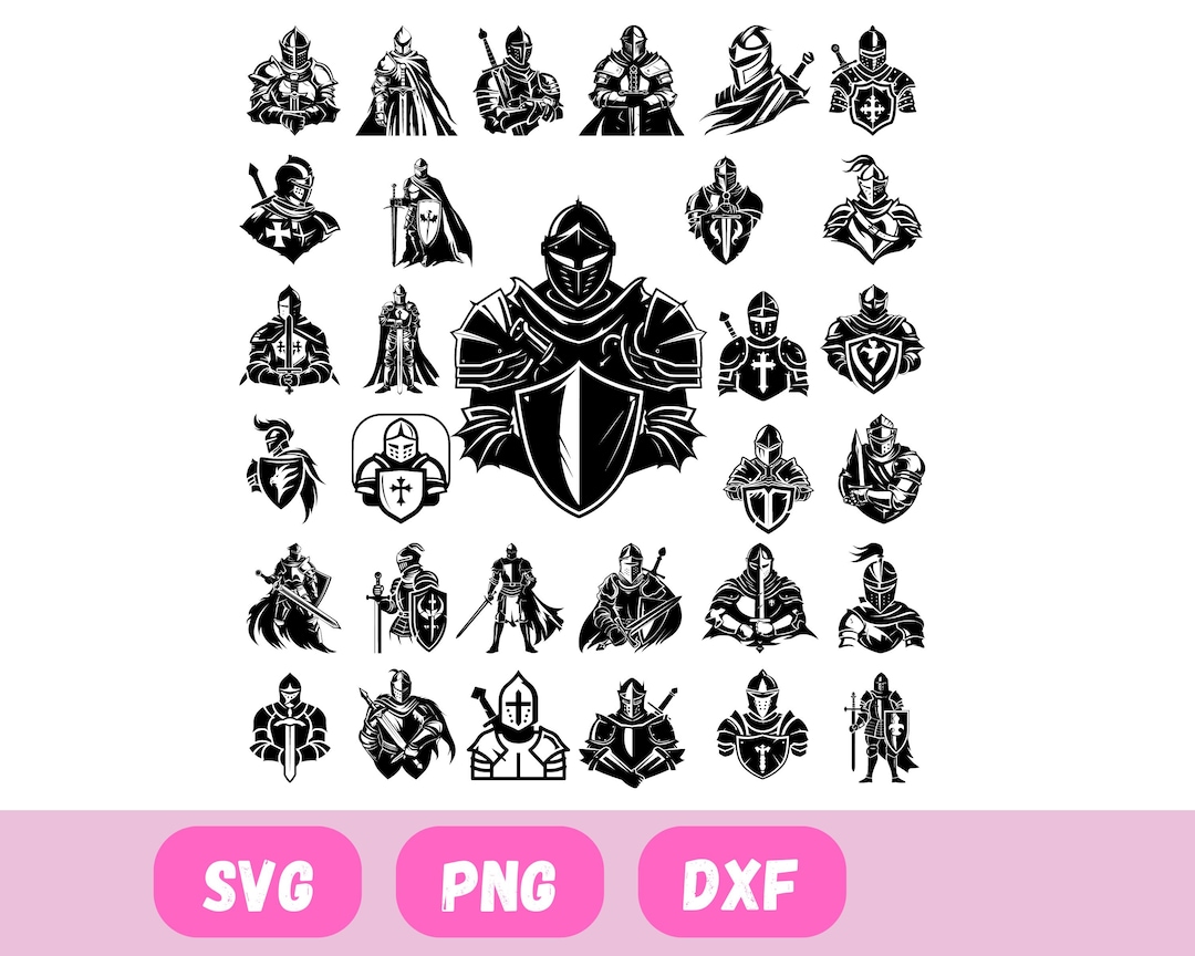 Knights Svg, Medieval Art, Svg Files for Cricut, Medieval Armor, Knight ...