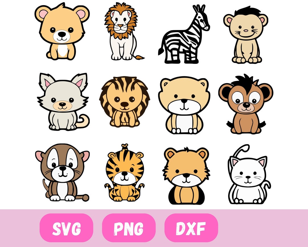 Safari Animal Svg Bundle, Svg Files for Cricut, Safari Animal Png ...