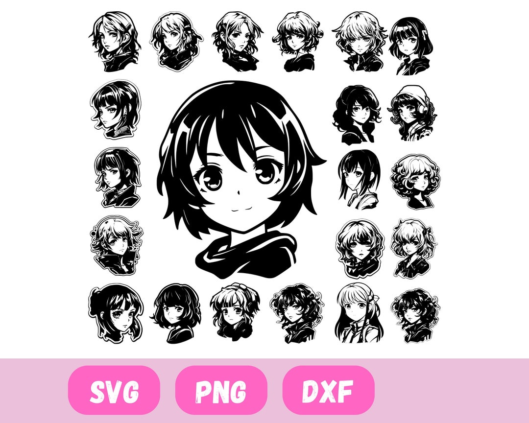 Manga SVG, Anime SVG, Bundle SVG, Kawaii Clipart, Manga Shirt, Kawaii ...