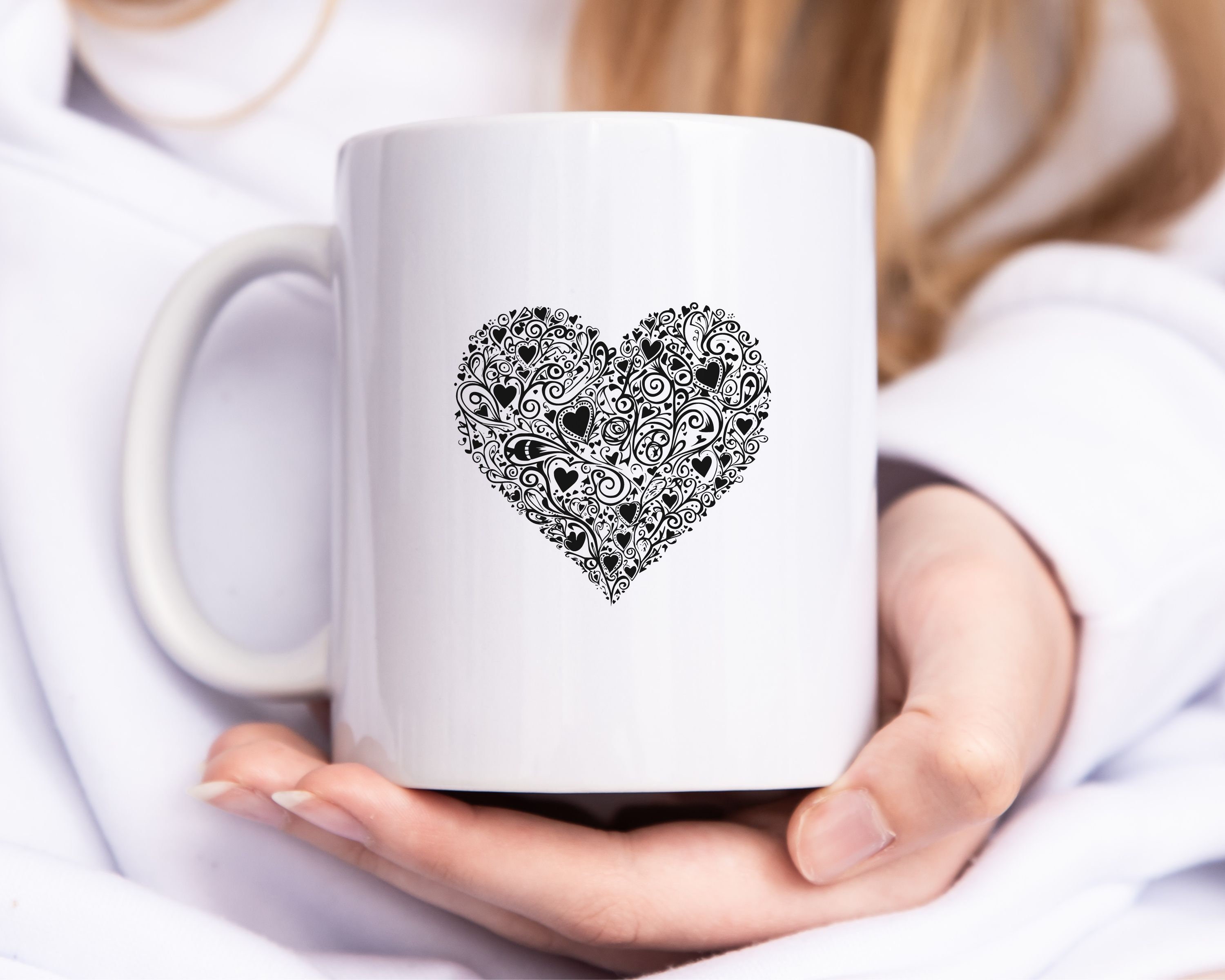 Heart Svg, Scribble Heart Svg, Patterned Heart Svg, Love Svg, Svg Files for Cricut, Engagement ...