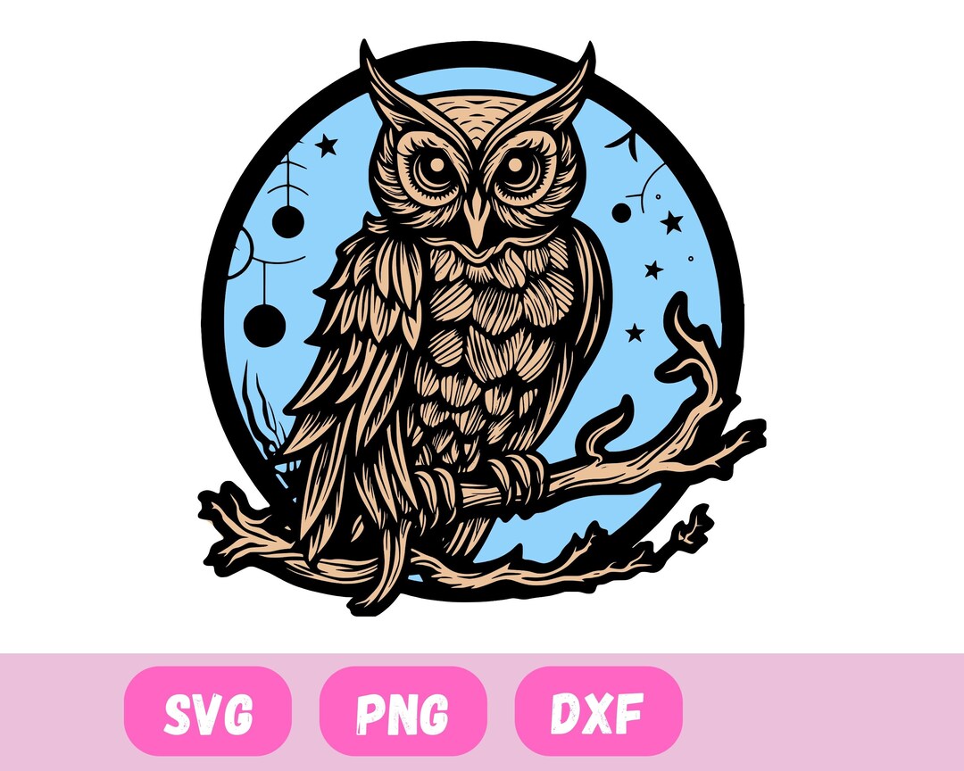 Owl Svg, Bird Svg, Svg Files for Cricut, Owl Png, Owl Ornament, Witchy ...