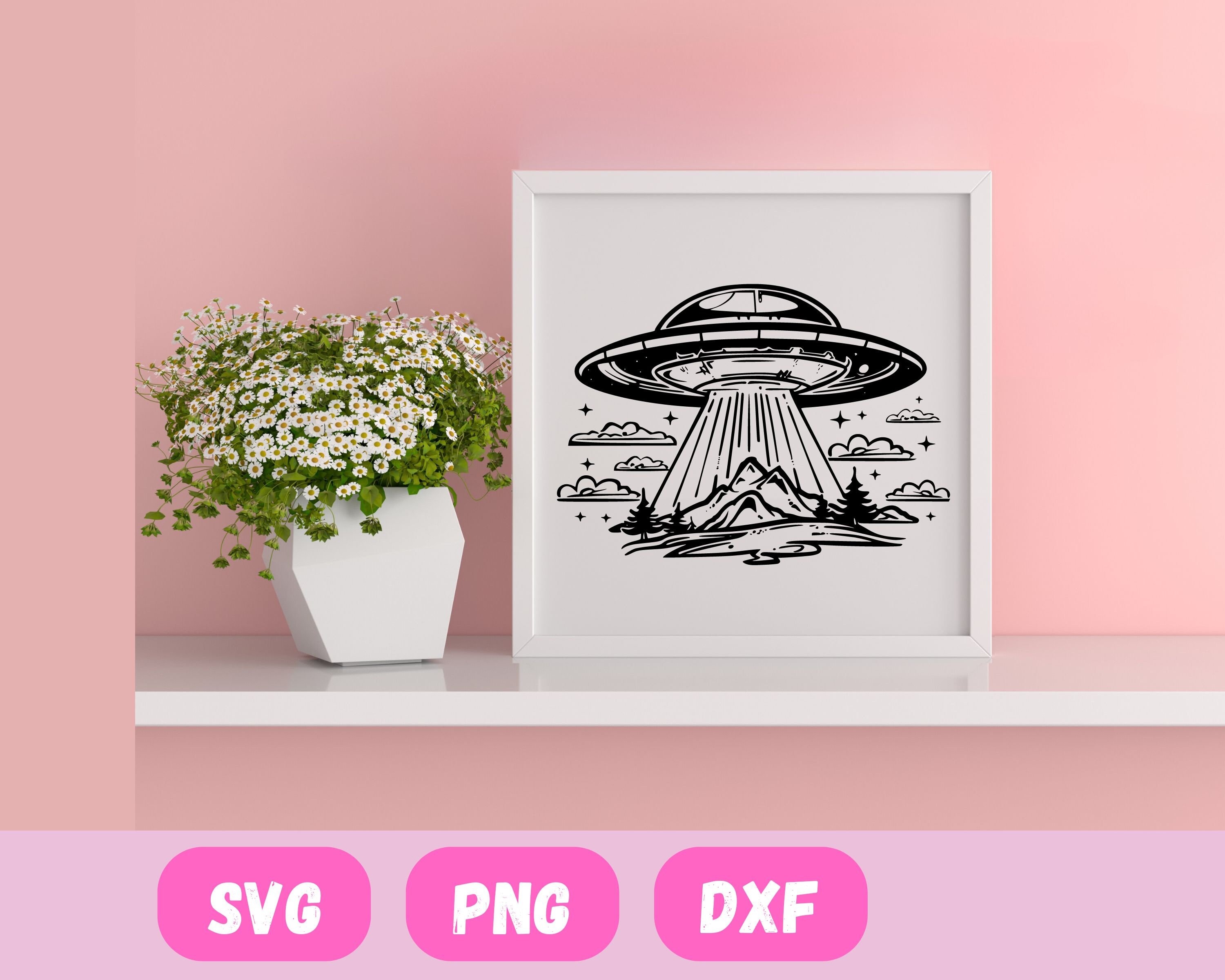 UFO SVG, Files for Cricut, Ufo Clipart, Ufo Outline Svg, Alien Svg File ...