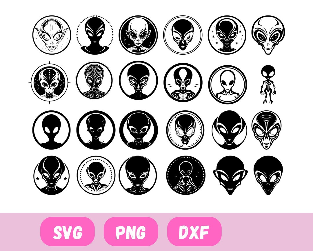 Alien SVG, Alien Cut File, Alien DXF, Alien PNG, Alien Clipart, Alien ...