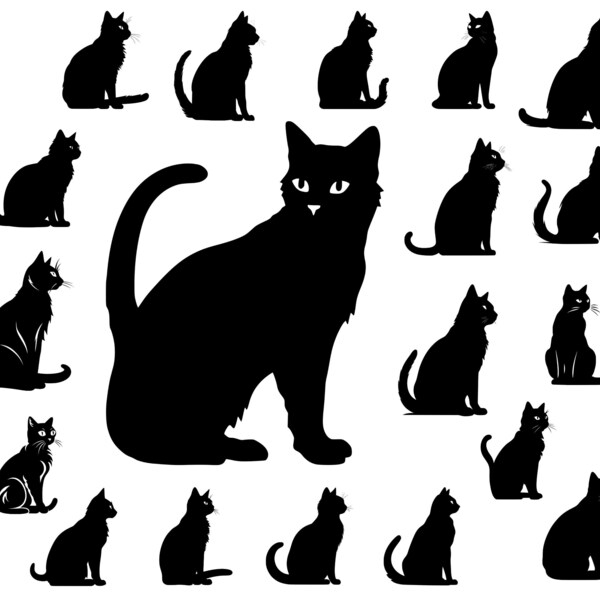 Black Cat Svg - Etsy