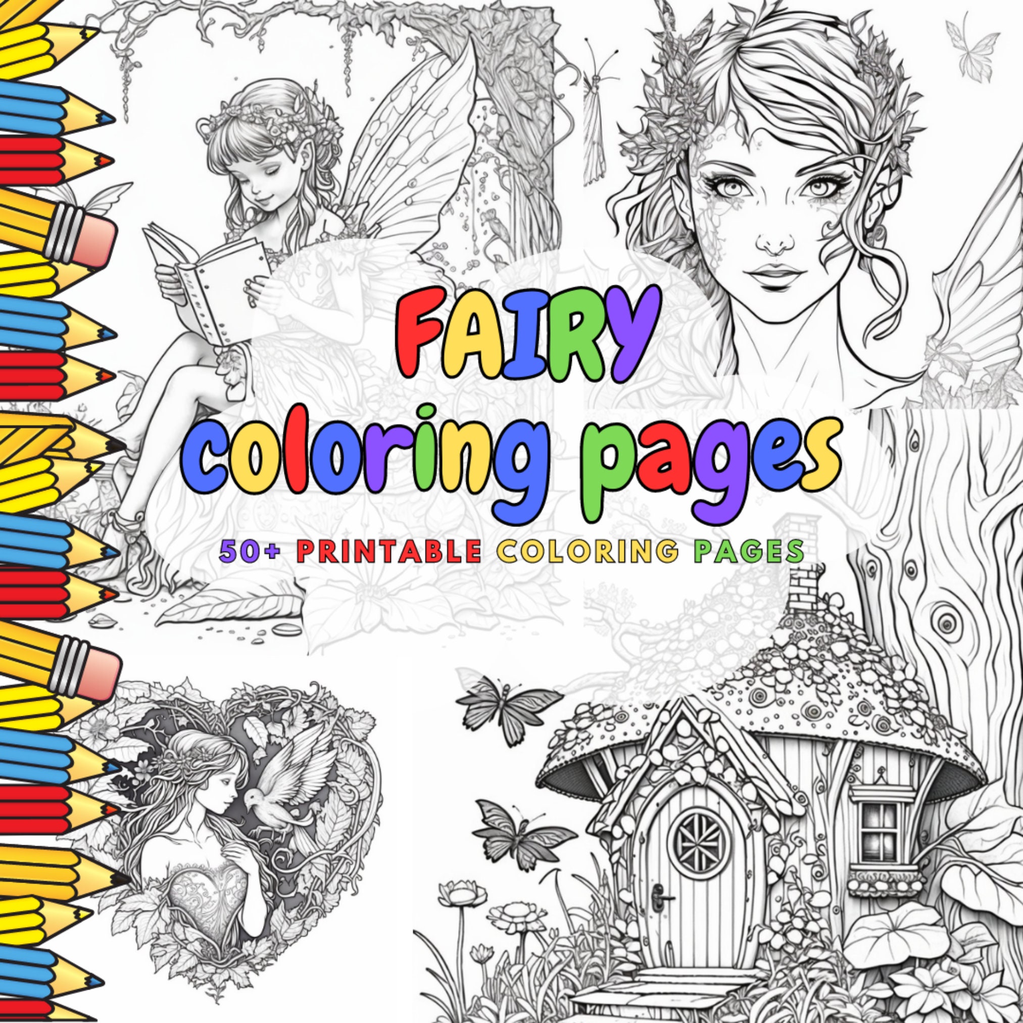 Forest FAIRY Girl COLORING PAGES Fairy Pages Square Anime - Etsy Australia
