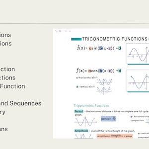 Algebra Note Cards| Formula Sheet| Cheat Sheet - Etsy