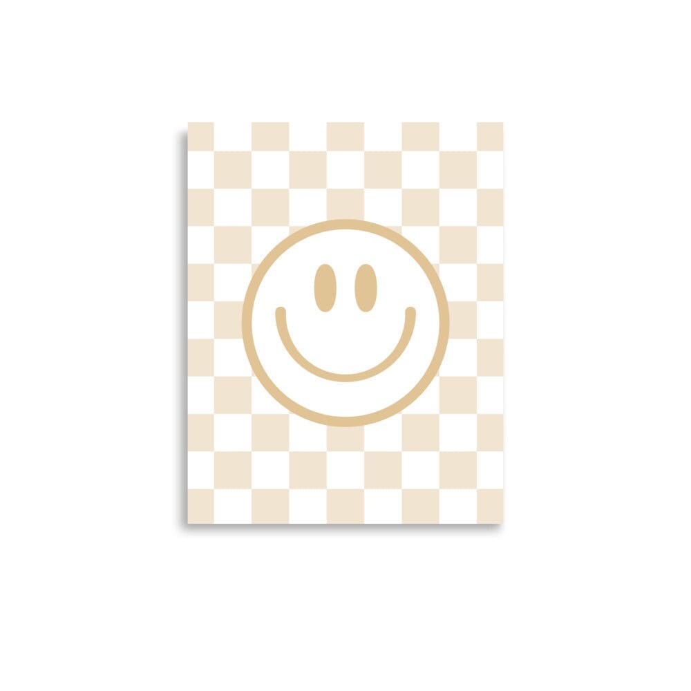 Checker Smiley Face Art Print - Etsy