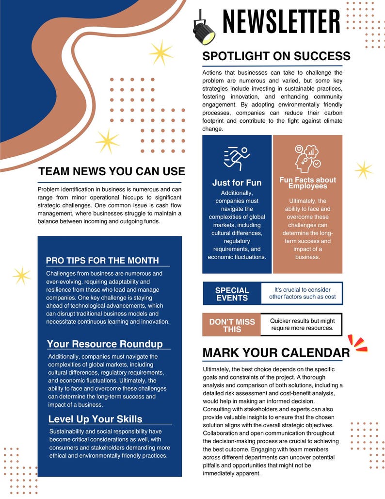 Editable Employee Newsletter Template | Canva Editable Link | Monthly ...