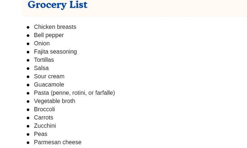 5-day Meal Plan With Recipes & Grocery List | Printable | Simple Family ...