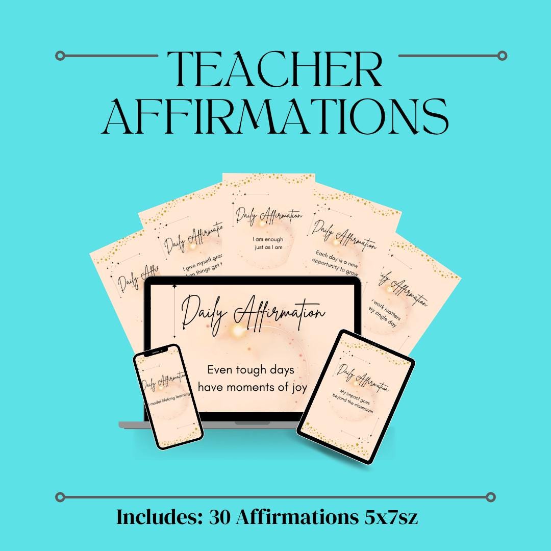 Printable Teacher Affirmation Cards: Editable Staff Motivation (digital ...