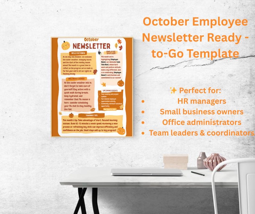 Editable October Employee Newsletter Template | Ready-to-use ...