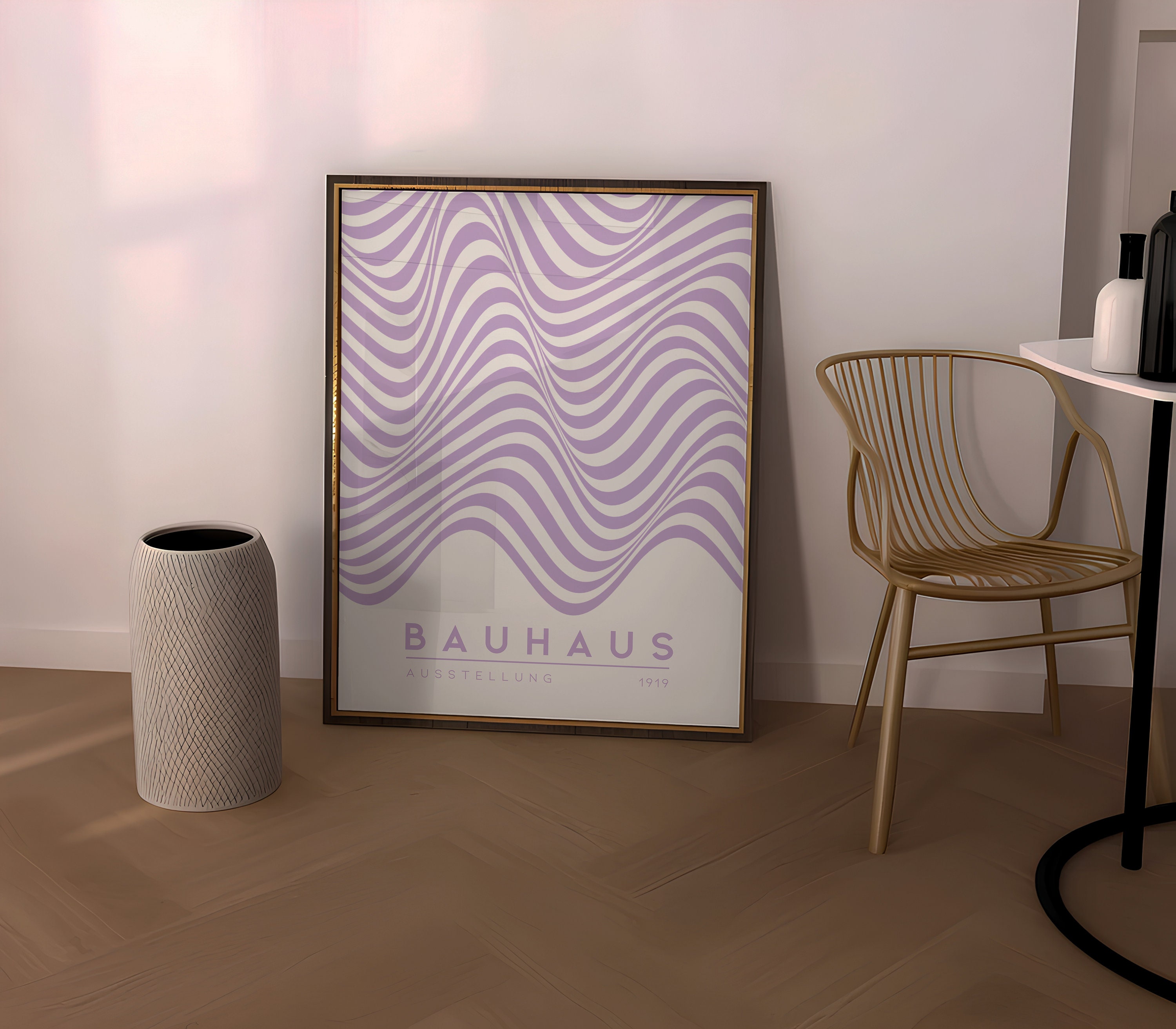 Purple Bauhaus Wall Art Set of 3, Bauhaus Prints, Bauhaus Exhibition ...