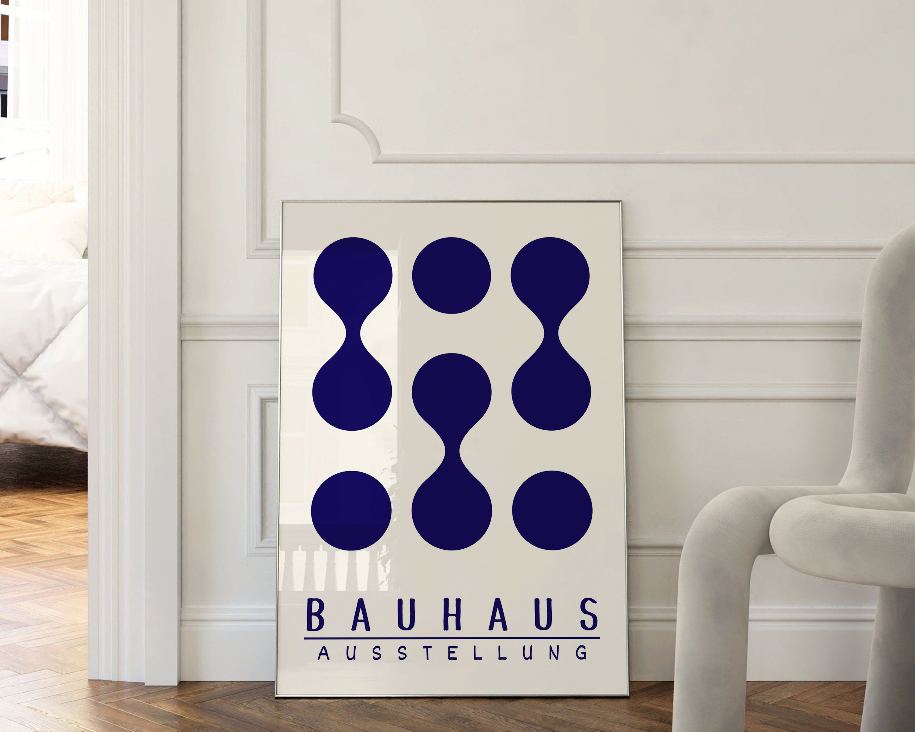 Blue Bauhaus Wall Art Set of 3 Bauhaus Poster Exhibition - Etsy